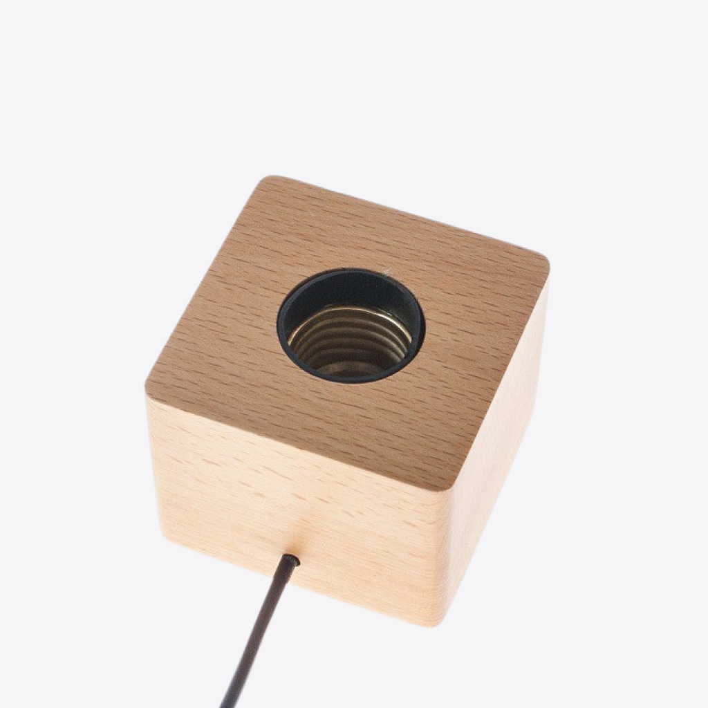 Cube Wood Light Base | Device Aura